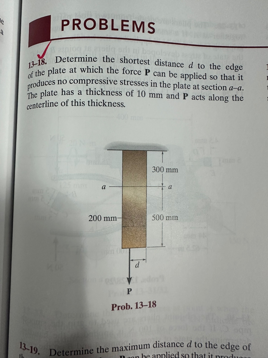 Solved PROBLEMSDetermine the shortest distance d ﻿to the | Chegg.com