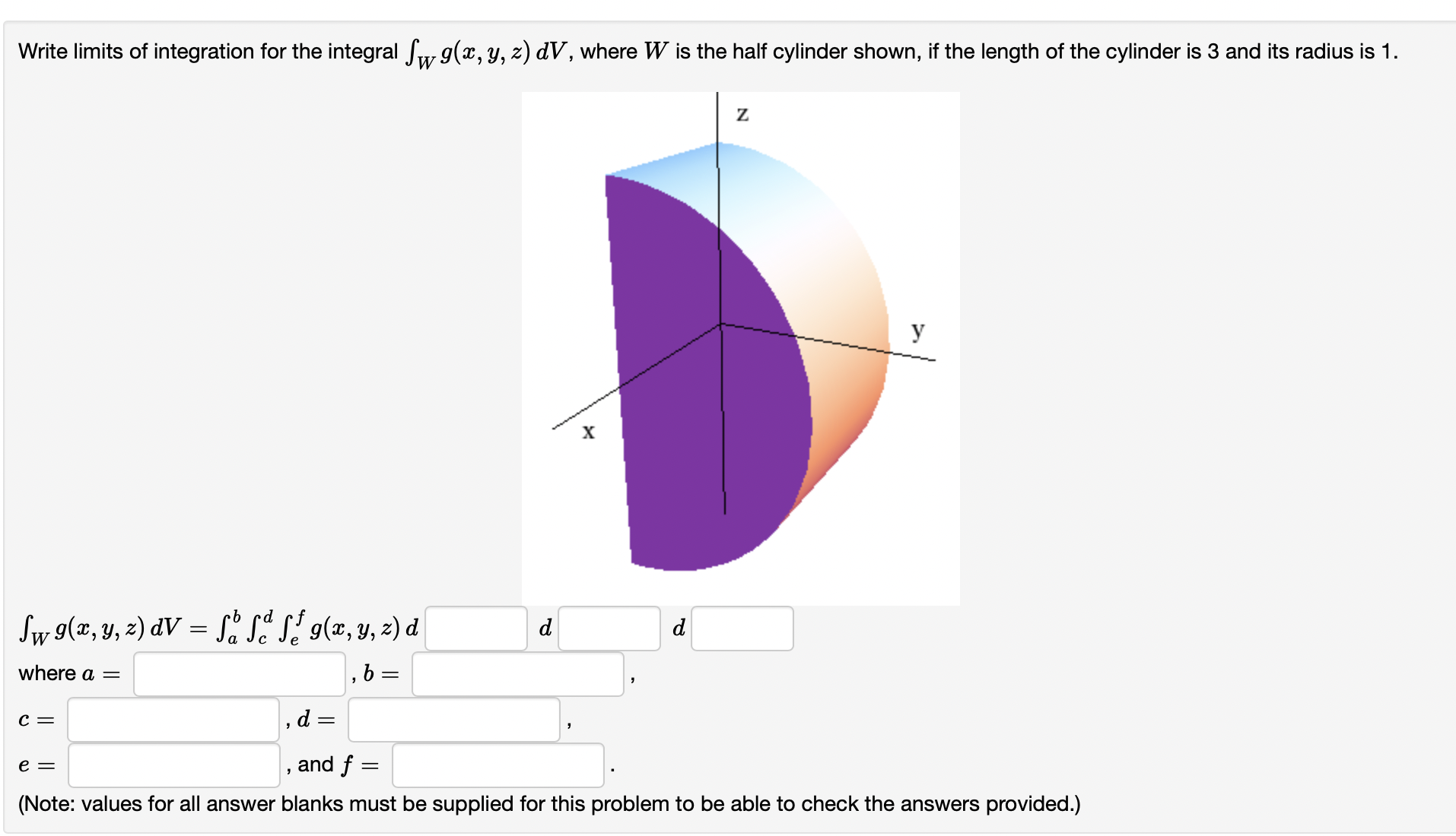 Solved Write limits of integration for the integral | Chegg.com