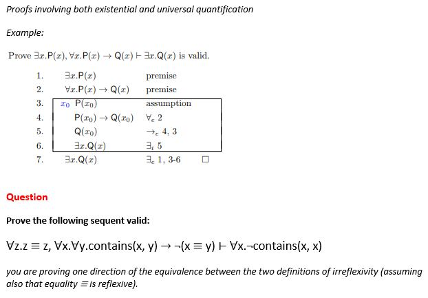 Solved Proofs involving both existential and universal | Chegg.com