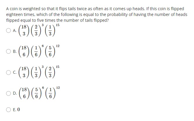 Solved A coin is weighted so that it flips tails twice as | Chegg.com