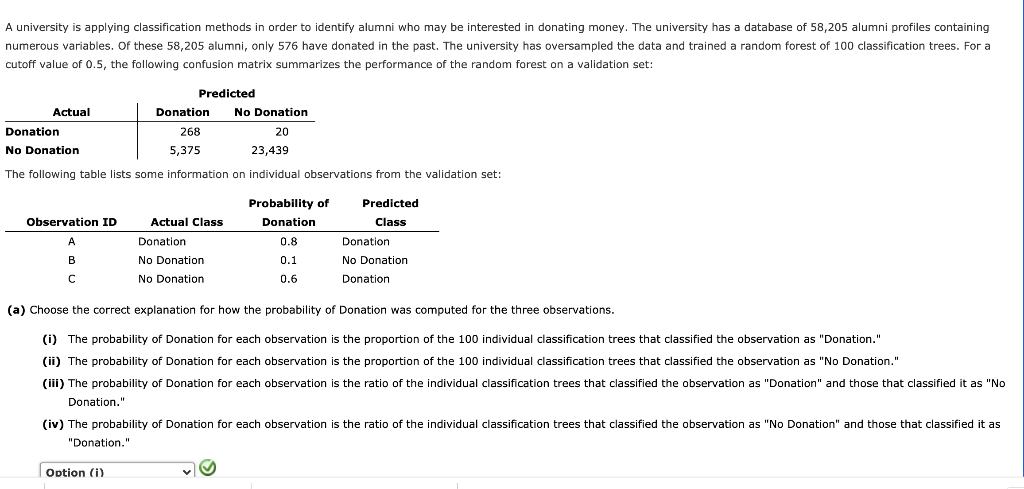 Solved A university is applying classification methods in | Chegg.com