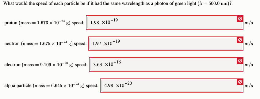 Solved What would the speed of each particle be if it had | Chegg.com