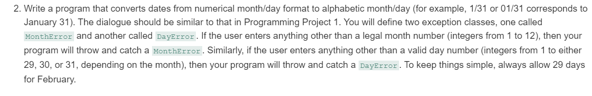 Solved 2. Write a program that converts dates from numerical | Chegg.com