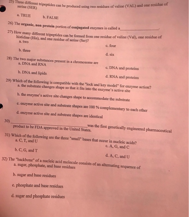 Solved 23) Three different tripeptides can be produced using | Chegg.com