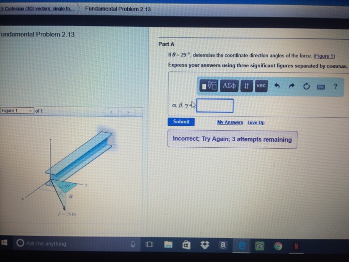 Solved If theta = 29 degree, determine the coordinate | Chegg.com