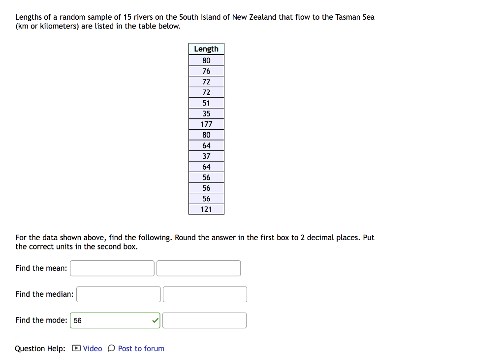 Solved Lengths of a random sample of 15 rivers on the South | Chegg.com