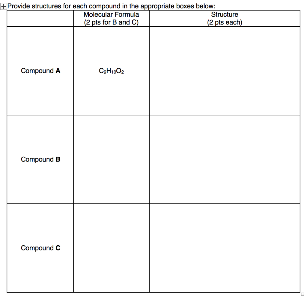 Solved Provide structures for each compound in the | Chegg.com