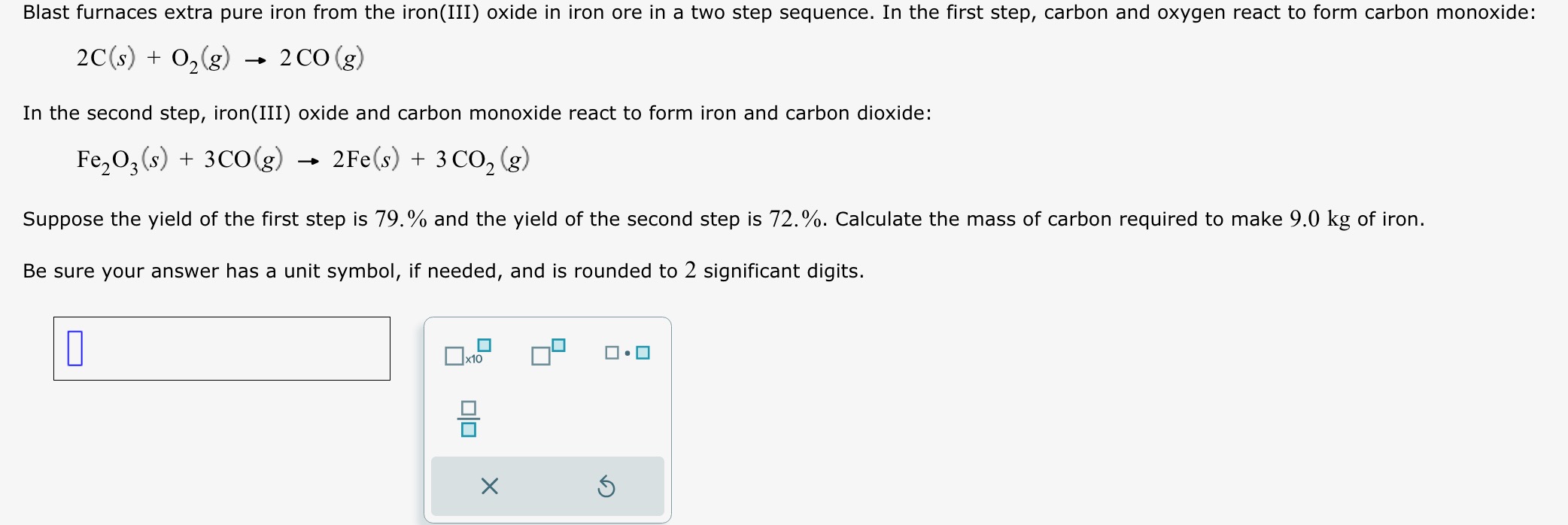Solved Blast furnaces extra pure iron from the iron(III) | Chegg.com