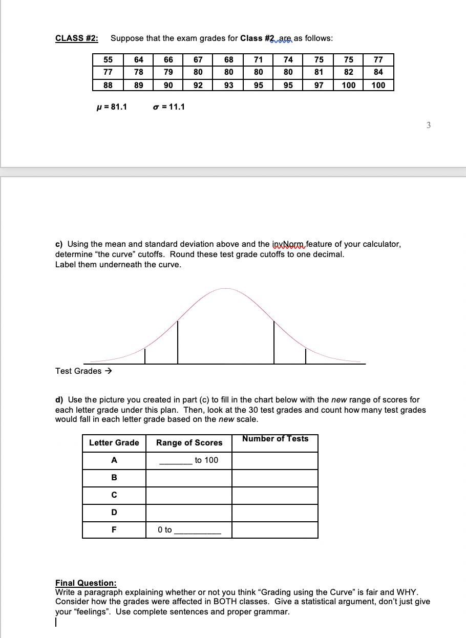 Grading Using The Curve When Grading Using the Chegg