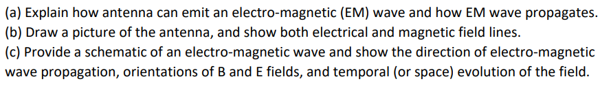 Solved (a) Explain how antenna can emit an electro-magnetic | Chegg.com