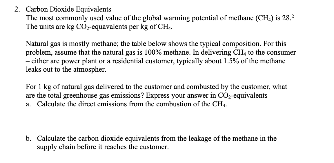 2. Carbon Dioxide Equivalents The most commonly used | Chegg.com