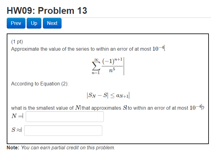 Solved HW09: Problem 13 Prev Up Next (1 pt) Approximate the | Chegg.com