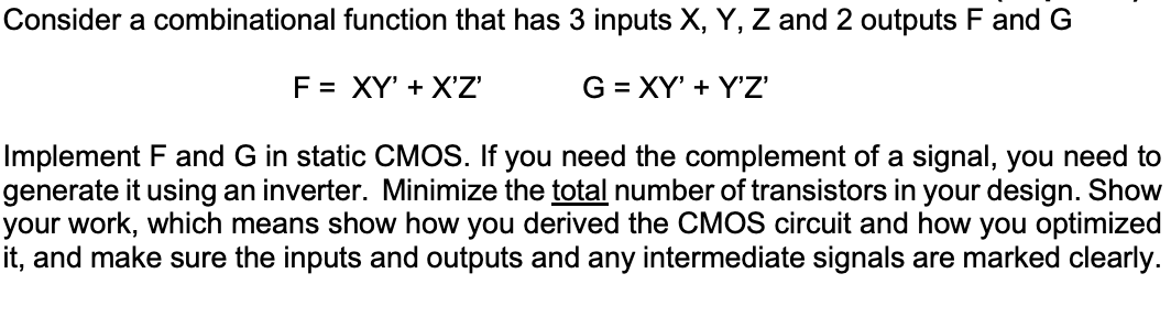 Solved Consider A Combinational Function That Has 3 Inputs 3353