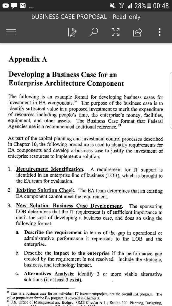 Solved 1128%_ 00:48 bUSINESS CASE PROPOSAL - Read-only | Chegg.com