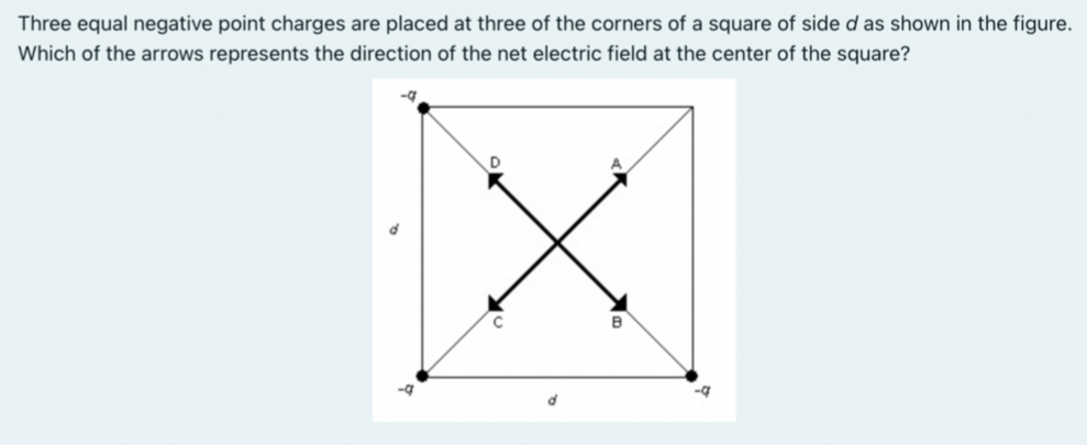 Solved Three equal negative point charges are placed at | Chegg.com