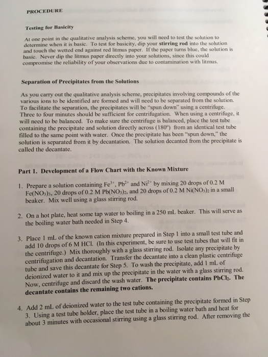 Solved Complete the flow chart given and provide net ionic | Chegg.com