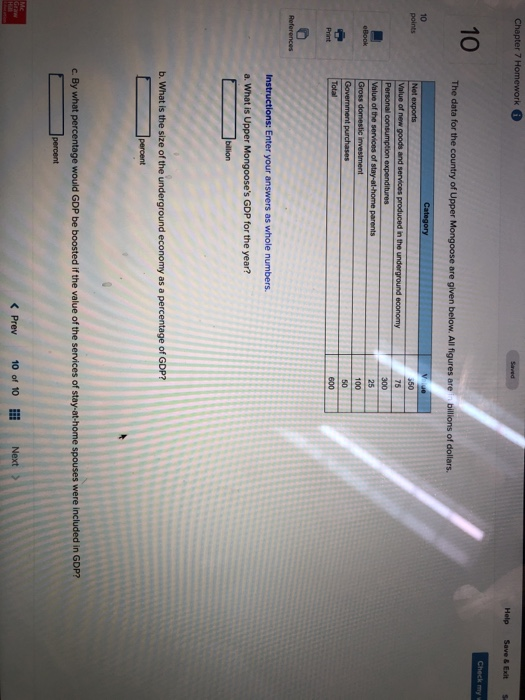 Solved Chapter 7 Homework Saved Help Save & Exit Check my 10 | Chegg.com