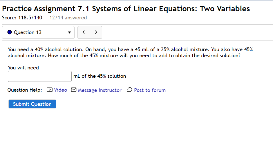 Solved Practice Assignment 7.1 Systems of Linear Equations: | Chegg.com