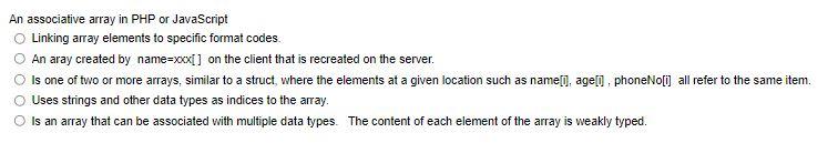 Solved An associative array in PHP or JavaScript Linking | Chegg.com