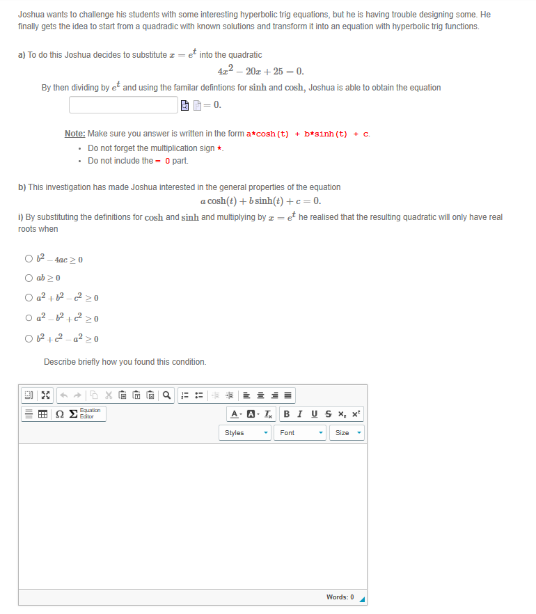 Solved Joshua wants to challenge his students with some | Chegg.com
