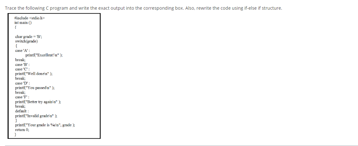 Solved Trace the following program and write the exact | Chegg.com