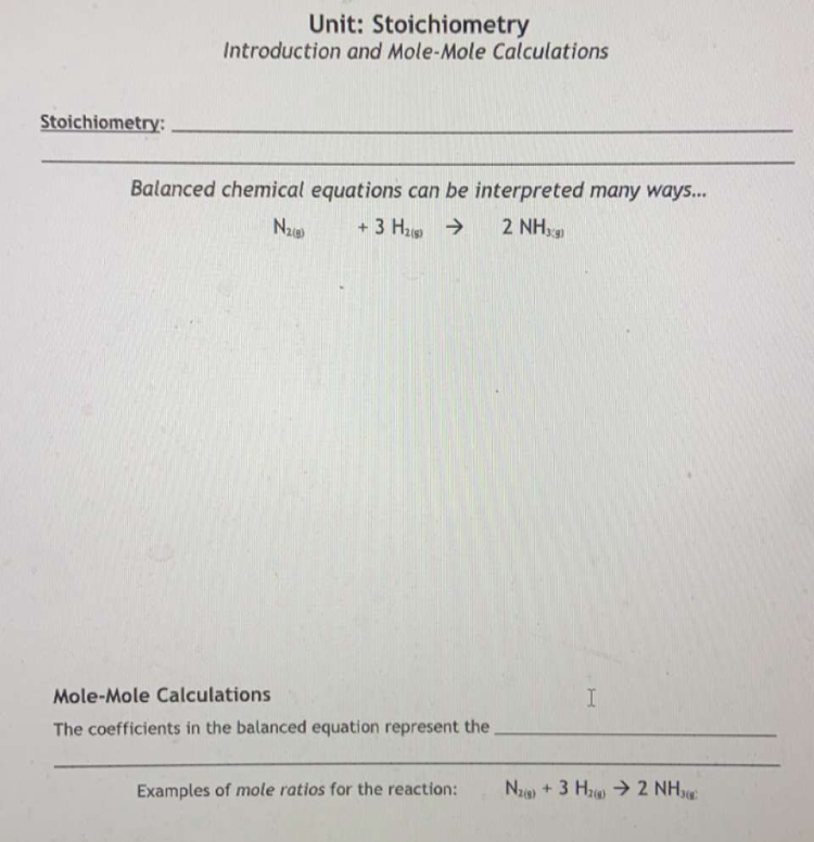 Mole Ratios How Can The Coefficients In A Chemical Equation Be ...
