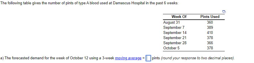 Solved The following table gives the number of pints of type | Chegg.com