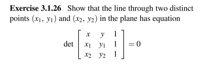 Solved Exercise 3.1.26 Show that the line through two | Chegg.com