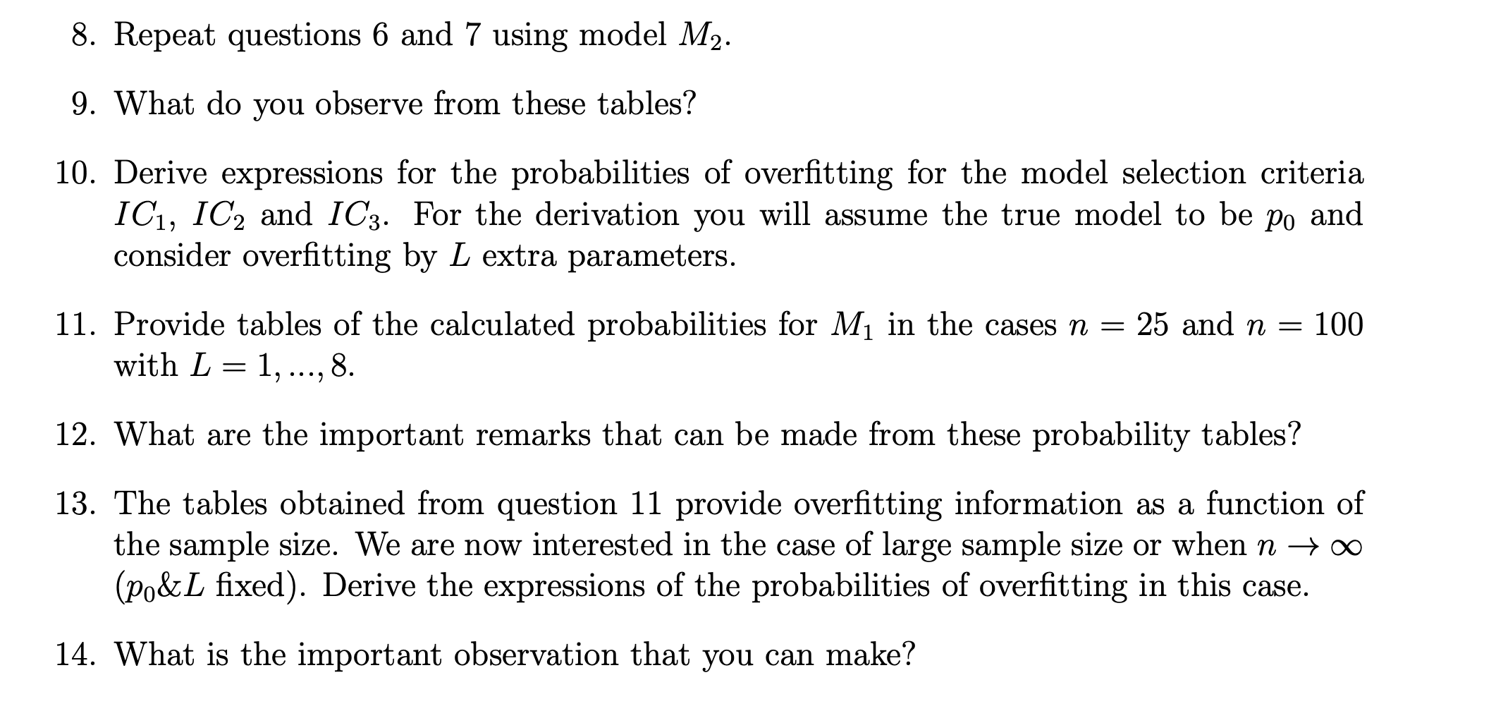 Question 2 Model Selection In This Question We