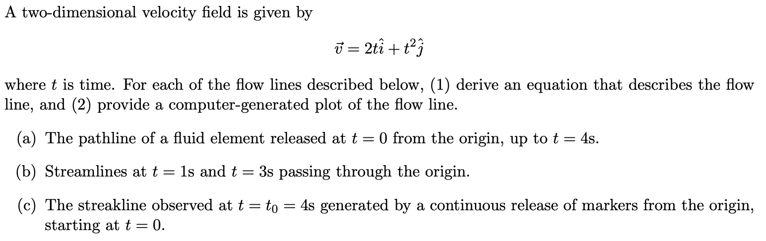 Solved A two-dimensional velocity field is given | Chegg.com