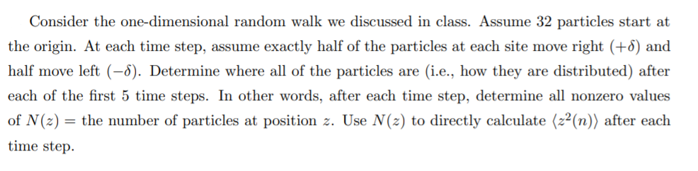 Consider the one-dimensional random walk we discussed | Chegg.com