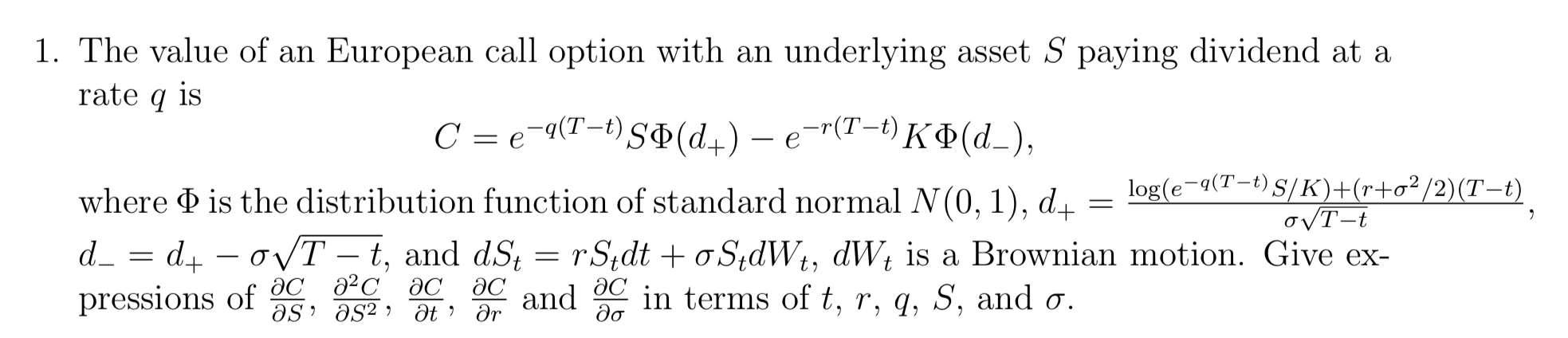Solved The value of an European call option with an | Chegg.com