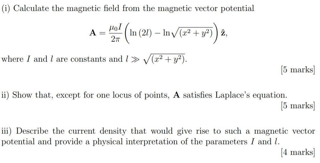 Solved (i) Calculate the magnetic field from the magnetic | Chegg.com