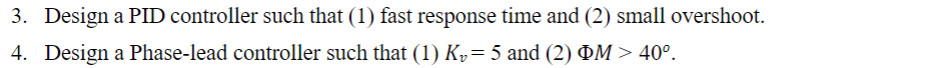 Solved The goal of this project is to design controllers | Chegg.com