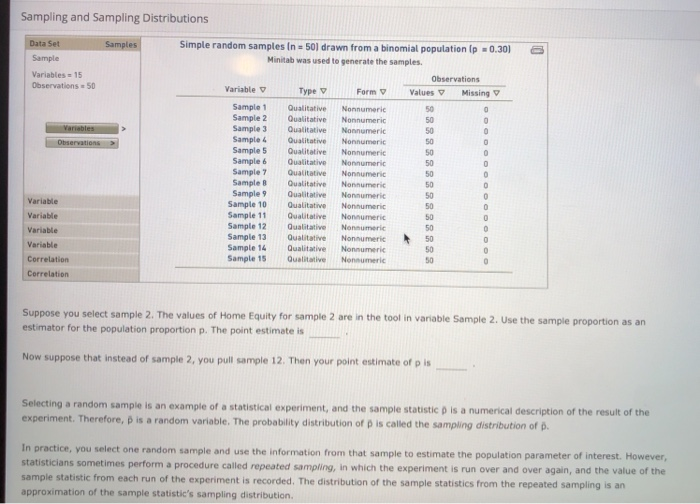 Sampling and Sampling Distributions 4. The sampling | Chegg.com