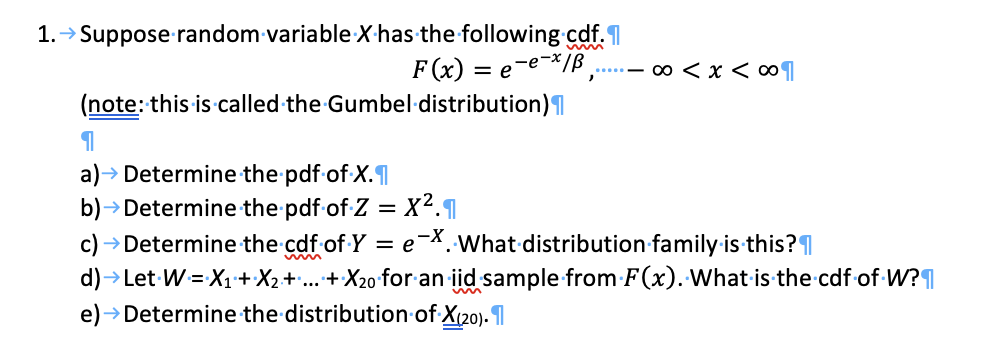 Solved 1. Suppose random variable-X has the following cdf. 1 | Chegg.com