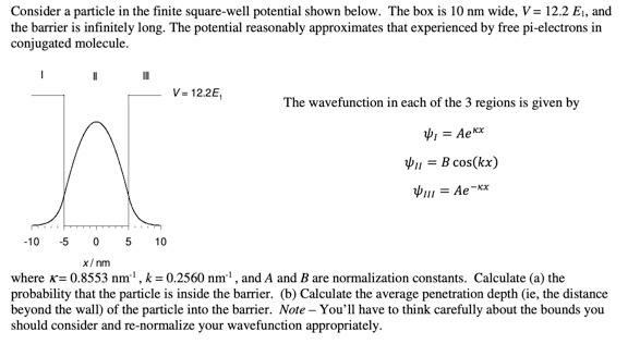 Consider a particle in the finite square-well | Chegg.com