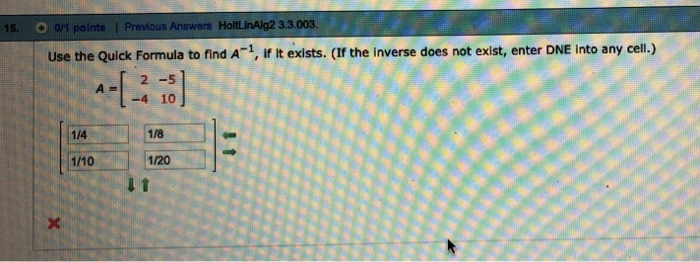 Solved Use the Quick Formula to find A1, if it exists. (If | Chegg.com