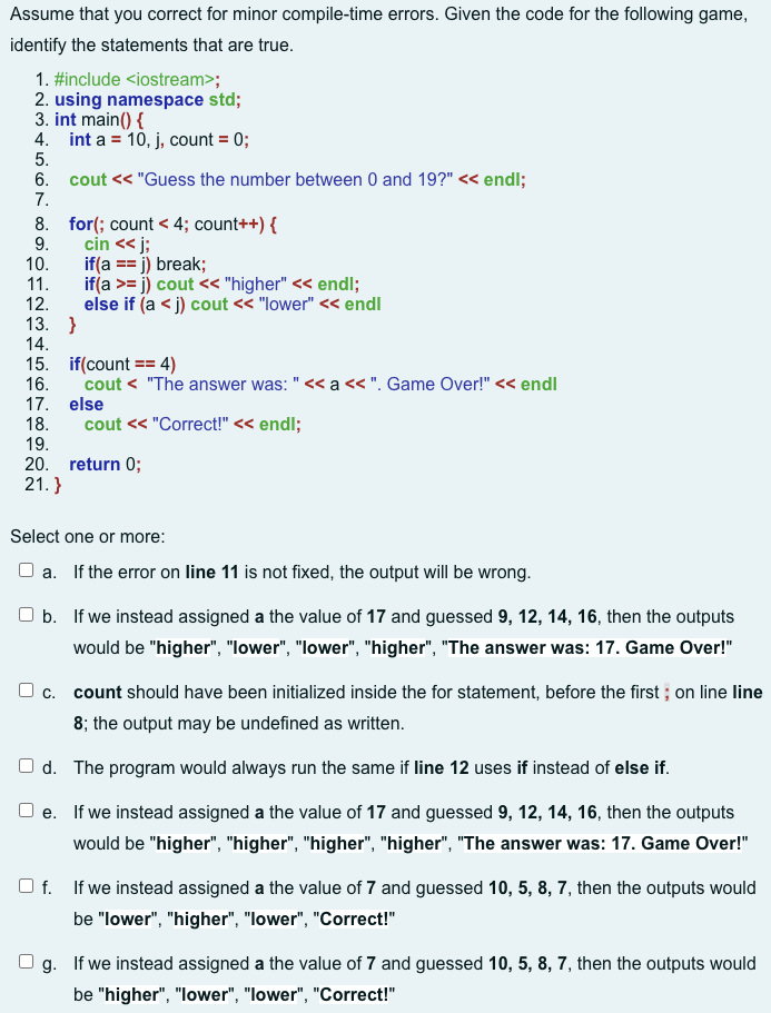 Solved Assume that you correct for minor compile-time | Chegg.com