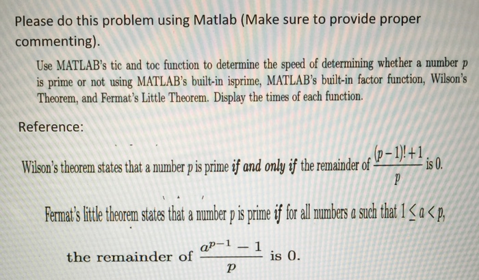Solved Use MATLAB's tic and toc function to determine the | Chegg.com