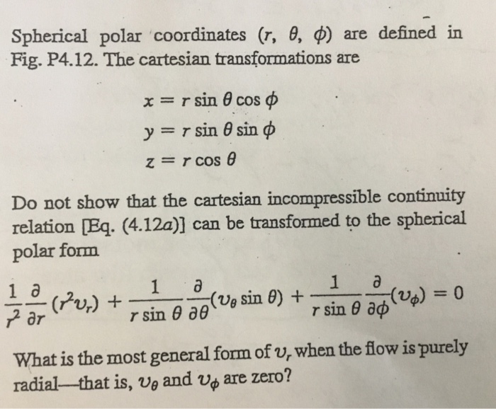 Solved Spherical polar coordinates (r, ?, ?) are defined in | Chegg.com