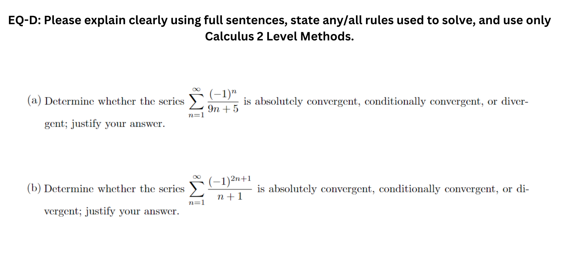 Solved EQ-D: Please explain clearly using full sentences, | Chegg.com