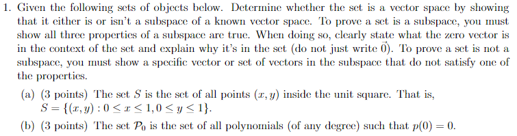 Solved 1. Given the following sets of objects below. | Chegg.com