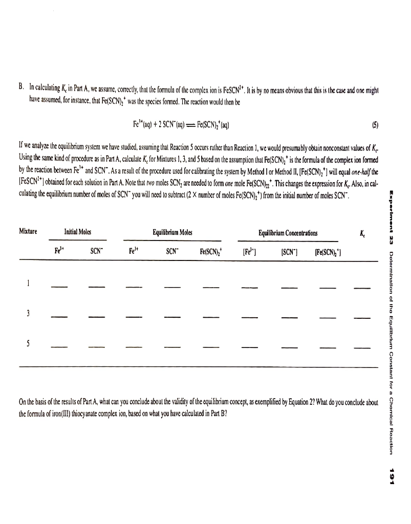 Name Secton Experiment 23 Data and Calculations: | Chegg.com