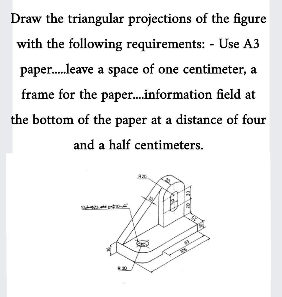 Solved Draw the triangular projections of the figure with | Chegg.com