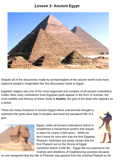 Lesson 3: Ancient Egypt Despite all of the | Chegg.com