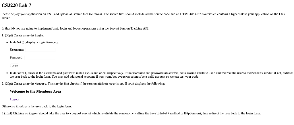 Solved 2. (20pt) Create a servlet Members. This servlet | Chegg.com