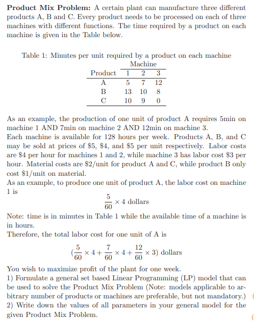 Solved Product Mix Problem: A certain plant can manufacture | Chegg.com