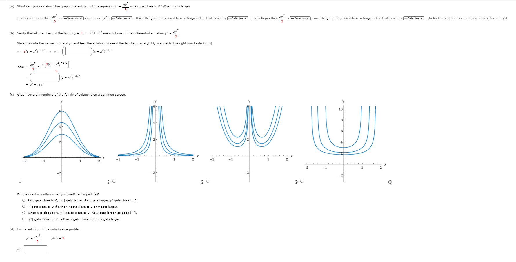 Solved (a) What can you say about the graph of a solution of | Chegg.com