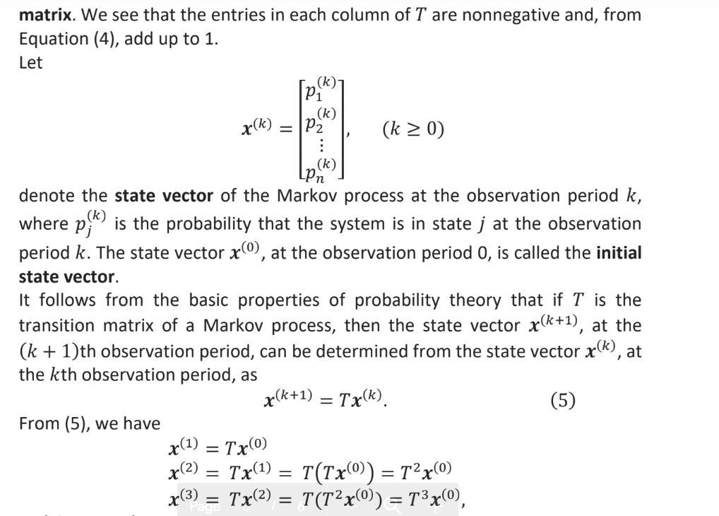 Solved (Markov chain and transition matrix) A Markov chain, | Chegg.com
